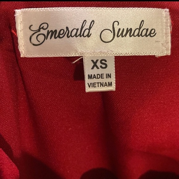 Emerald Sundae | Dresses | Emerald Sundae Red Double High Slit Gown ...